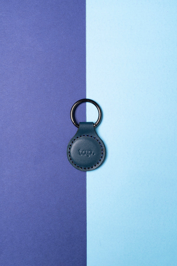 Black NFC Leather Keychain - Stylish Instant Share