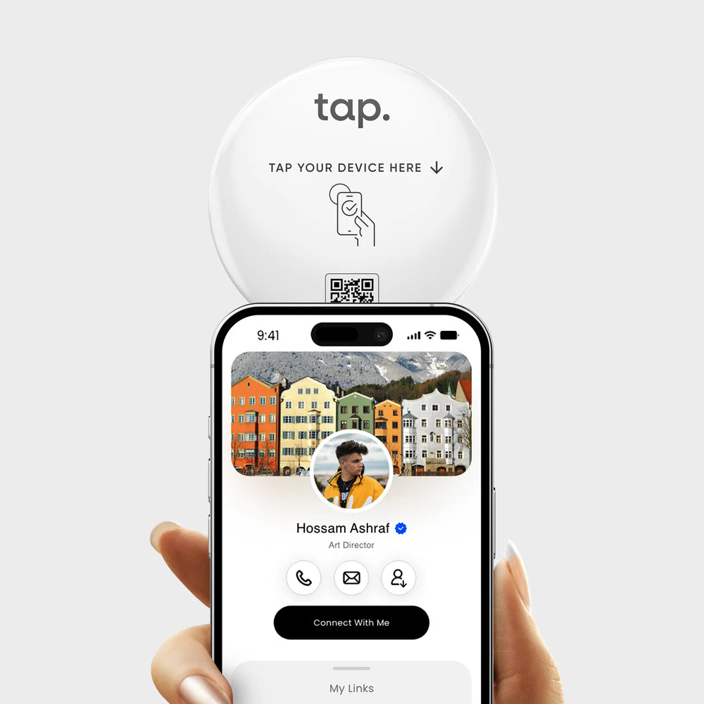 White XL Tap Sticker - Share Instantly